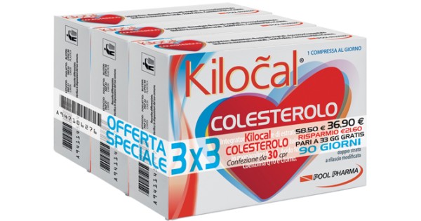 KILOCAL COLESTEROLO 3 X 30 COMPRESSE confezione tripla